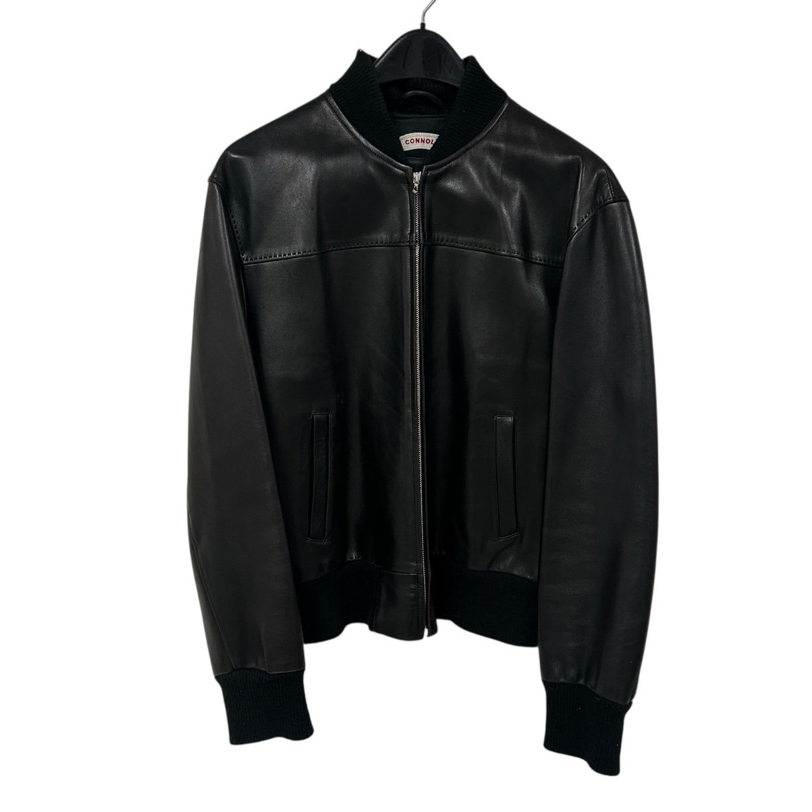 Connolly Black 100% Leather Zip Up Bomber Jacket Mens 48 / US Small ...